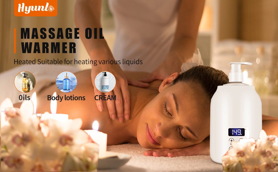 Amazon.com : HYUNLAI Massage Oil Warmer Professional Electric Lotion Warmer Dispenser Heated for ...
