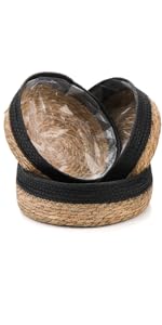 Amazon.com: ZENFUN 3 Pack Rectangular Rattan Storage Baskets, Bulk ...