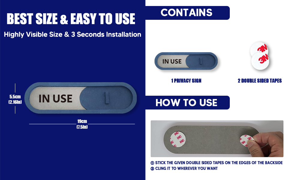 Amazon.com : GEEKBEAR In Use/Available Privacy Slider Sign (Gray) - Made with Premium MDF Wood ...