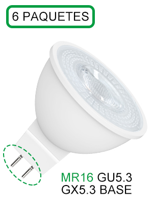 HORKEY Foco LED MR16 Moderna Bombilla GU5.3 GX5.3 4w=50W 6500K 3000K Luz Cálida Blanco (Luz ...
