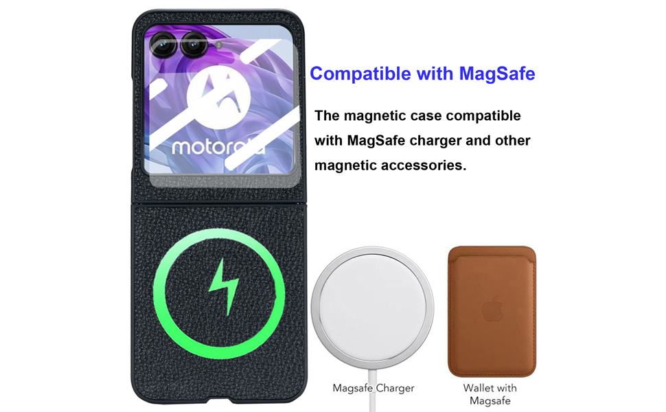 Amazon.com: Hiooloon for Motorola Razr 2024 Leather Case with Screen Protector, Compatible with ...