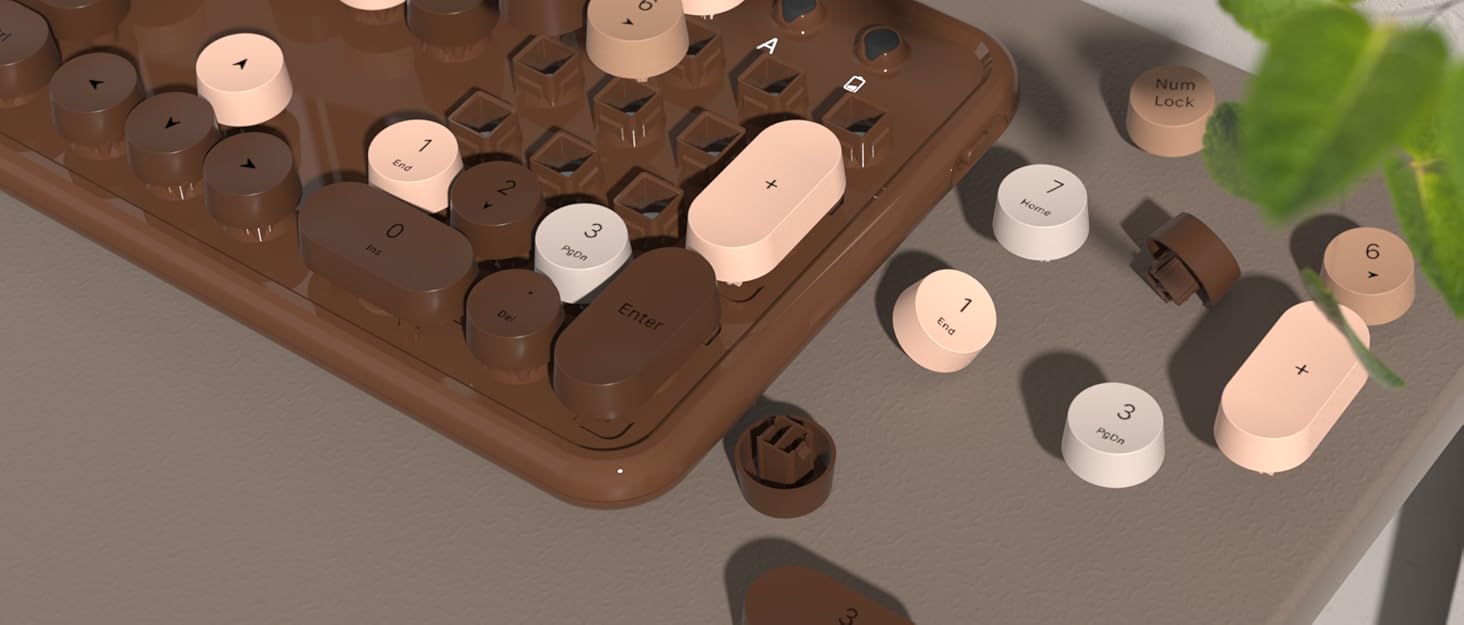 Colorful Wireless Keyboard And Mouse Combo Coveva 2 4ghz Wireless Retro Cute Round