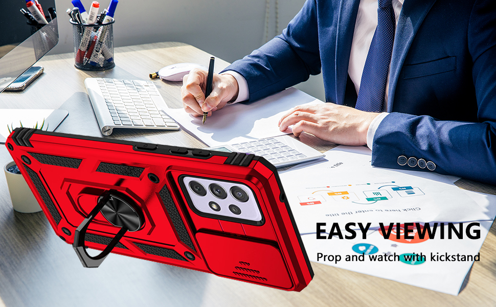 Amazon.com: Military Grade Galaxy A52 5G Case for Samsung With Kickstand Slide Camera Cover ...