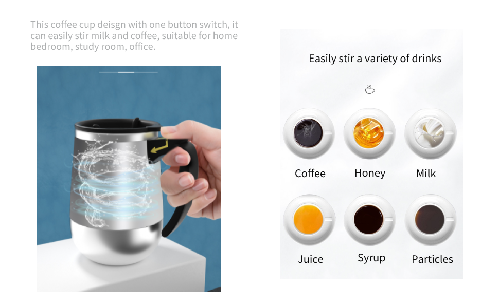 400 ml Selbstrührender Becher, Tasse Selbstrührend, Edelstahl USB Ladestick Rührmischbecher für ...