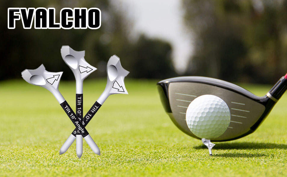 10PCS Professional Golf Tees, 10 Degree Oblique Insertion PC Golf Ball Tees for Reduced Friction ...