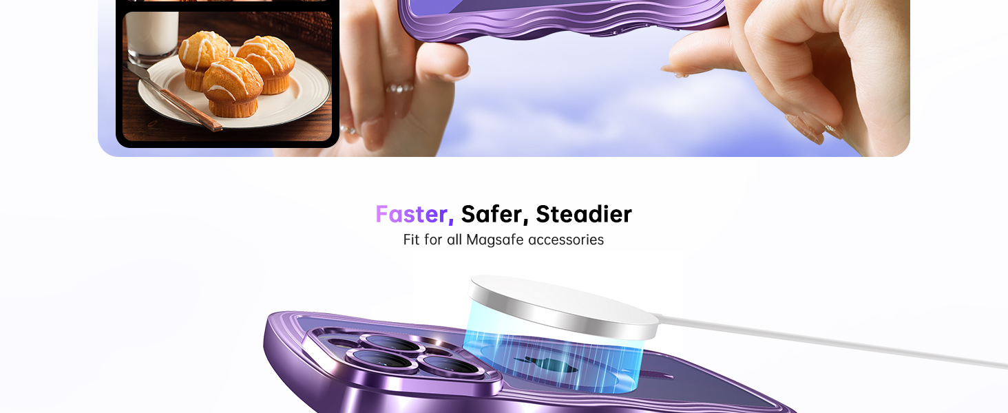 Amazon.com: JUESHITUO for iPhone 14 Pro Max Case with Stylish Wave Frame Shape Design ...