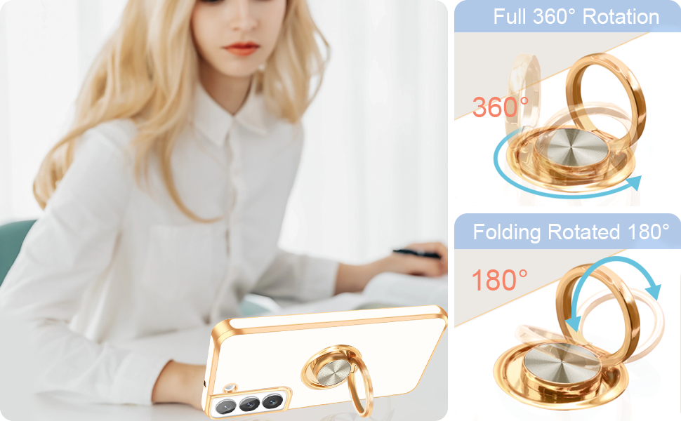 Amazon.com: Fingic for Samsung Galaxy S22 Case with Ring Stand, [360° Rotatable Ring Holder ...