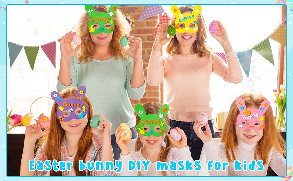 Amazon.com: HubirdSall 16 Packs Easter Bunny Mask Craft Kit for Kids ...