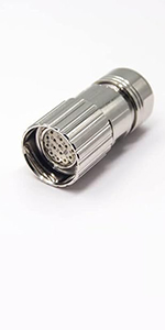 M23 Connector Female 12Pin Straight Female Metal Assembled Plug IP67 ...