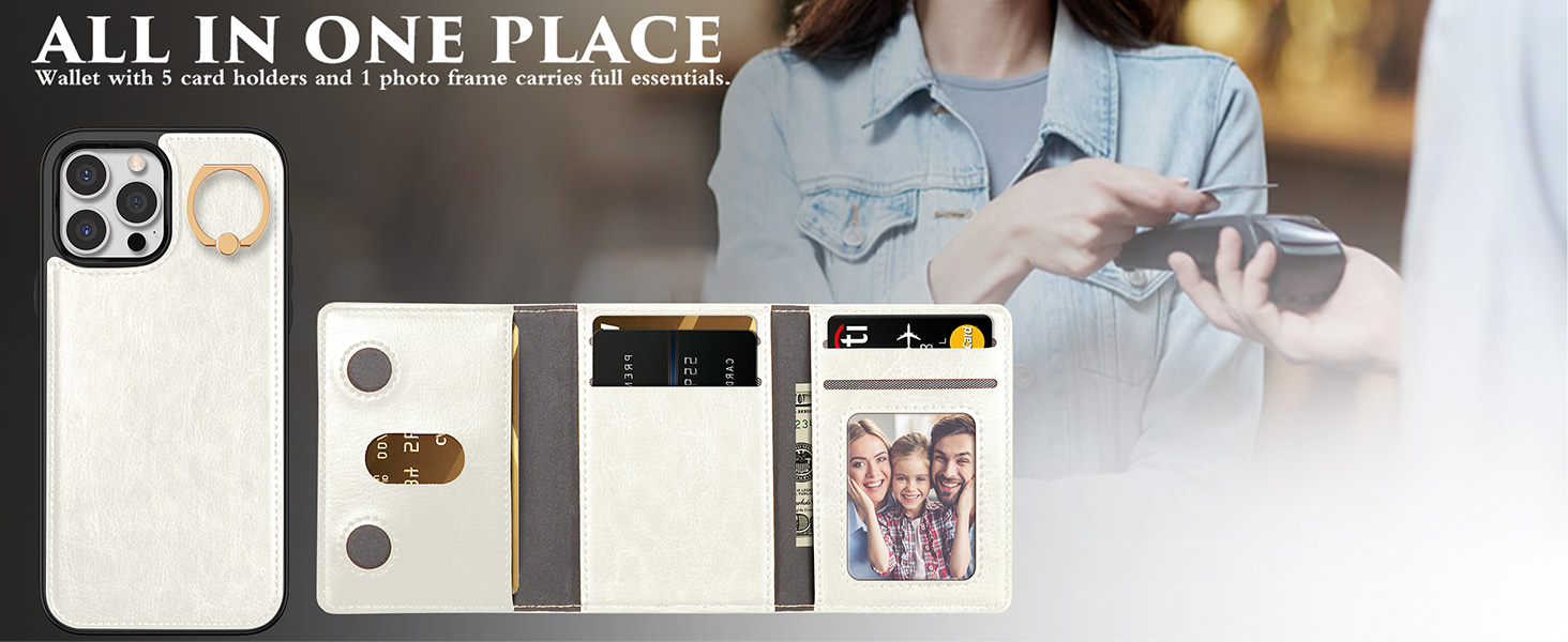 Amazon.com: LOHASIC for iPhone 15 Pro Max Wallet Case, 6 Card Holder, Detachable Magnetic Back ...