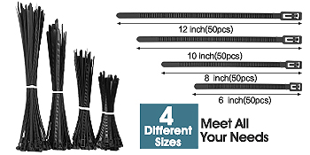 Reusable Zip Ties 12 Inch Heavy Duty 100 Packs Releasable Zip Tie Round Ending No Hurt Removable ...