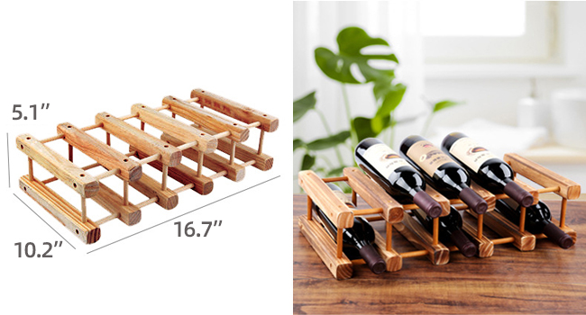 Amazon.com: IWNTWY Wine Racks Countertop, 12 Wine Bottle Holder Stand, Freestanding Floor Wine ...