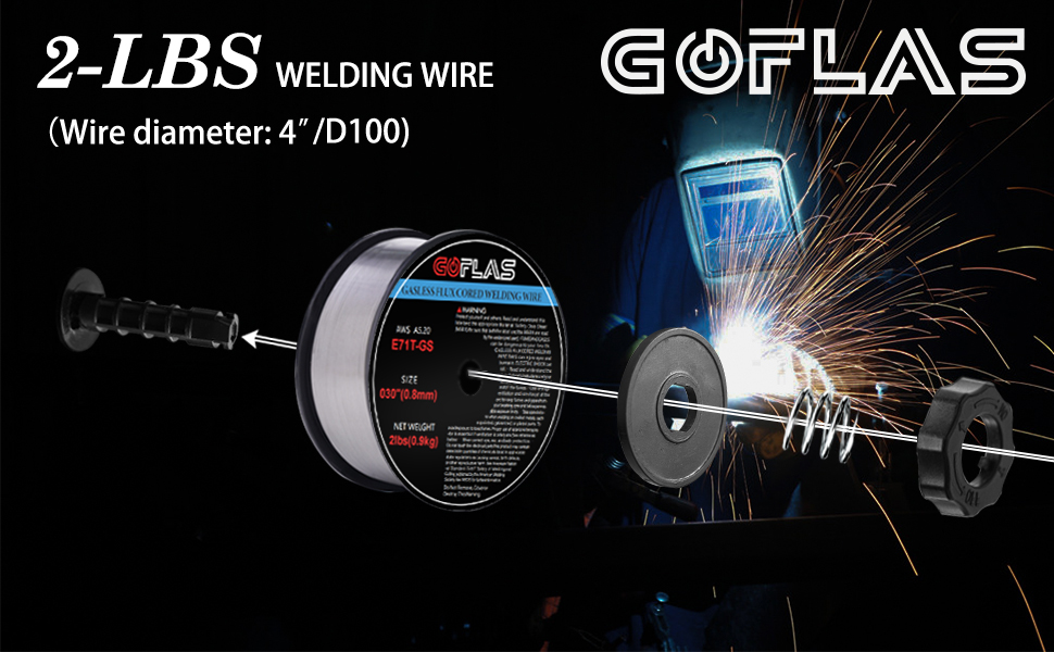 Flux Core Welding Wire, Goflas E71T-GS .030" 2-Pound Gasless Mig ...