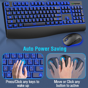 Amazon.com: Wireless Keyboard and Mouse Combo, 7 Backlit Effects, Light ...
