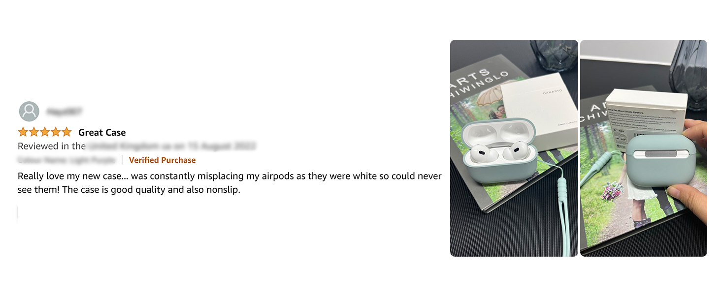 Amazon.com: ORNARTO Compatible with AirPods Pro 2 Case (2022), Protective Liquid Silicone Case ...