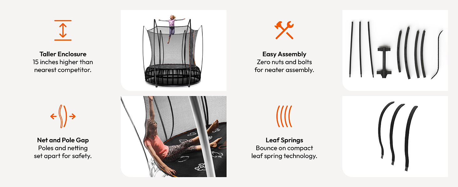 Amazon.com : VULY Thunder Pro Springless - 16FT Trampoline with Enclosure - Recreational ...