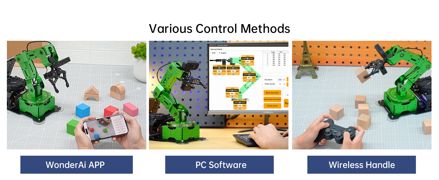 Amazon.com: HIWONDER ROS2 ROS1 ChatGPT Robotic Arm 6DOF Flexible AI Model Smart Programming ...