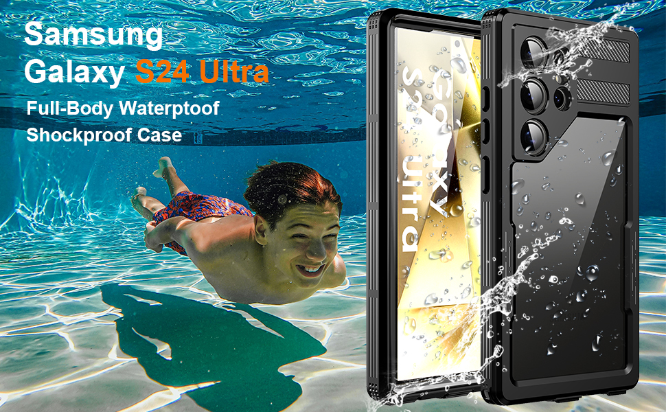 Amazon.com: Ezanmull for Samsung Galaxy S24 Ultra Waterproof Case, with Built-in Screen ...