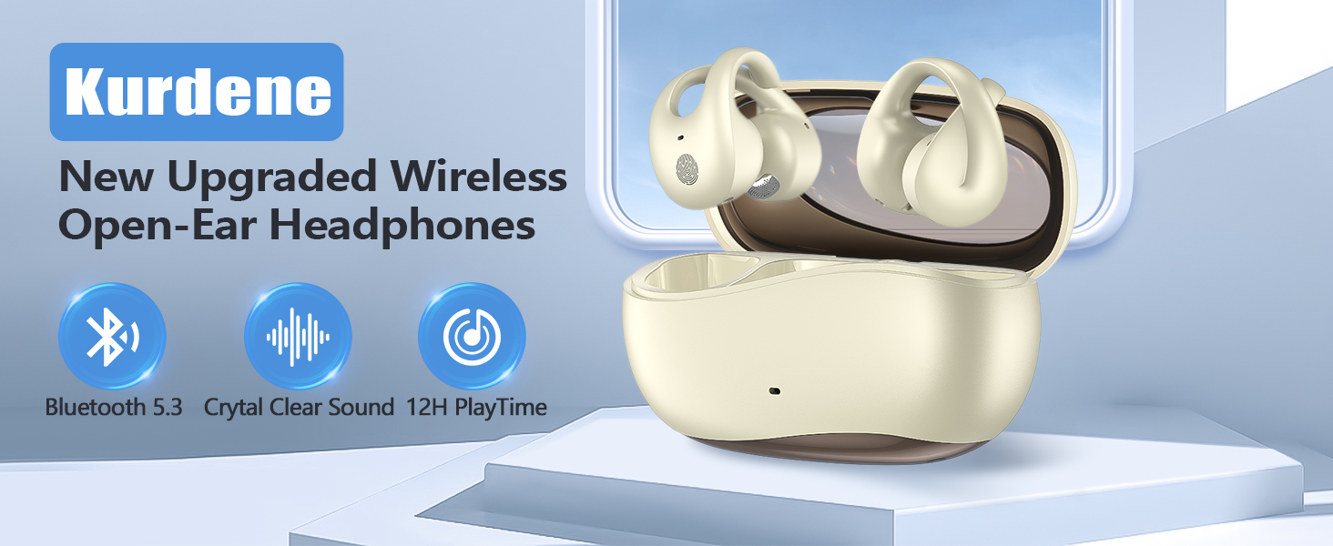 Amazon.com: kurdene Open Ear Clip Headphones，Bluetooth 5.3 Wireless ...