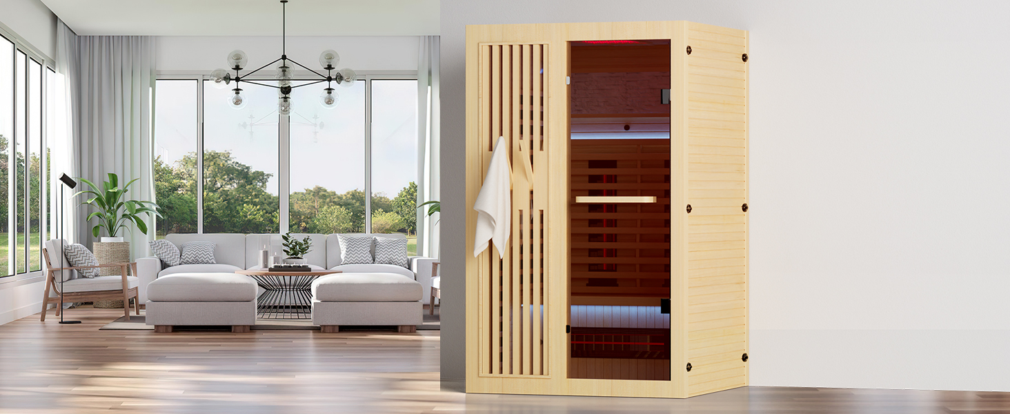 Amazon.com : MEISSALIVVE Full Spectrum Sauna for Home,1~2 Person Indoor Infrared Sauna Room with ...