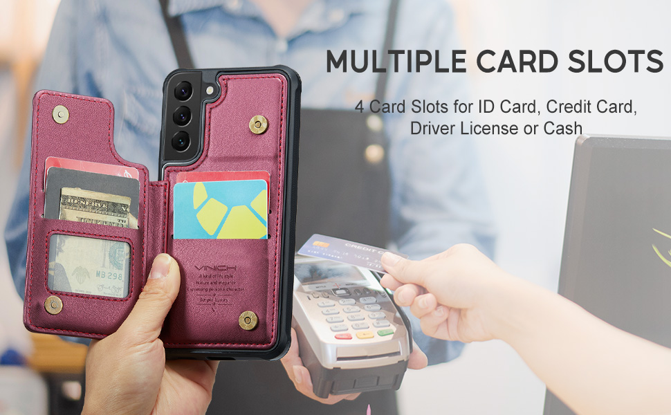 Amazon.com: Vinich Samsung Galaxy S22 Case with Card Holder, Samsung S22 Wallet Case for Women ...