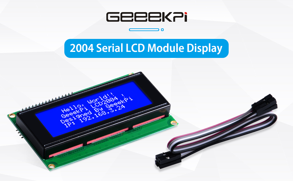 GeeekPi IIC/I2C 2004 20x4 Character LCD Module Display, Support I2C ...