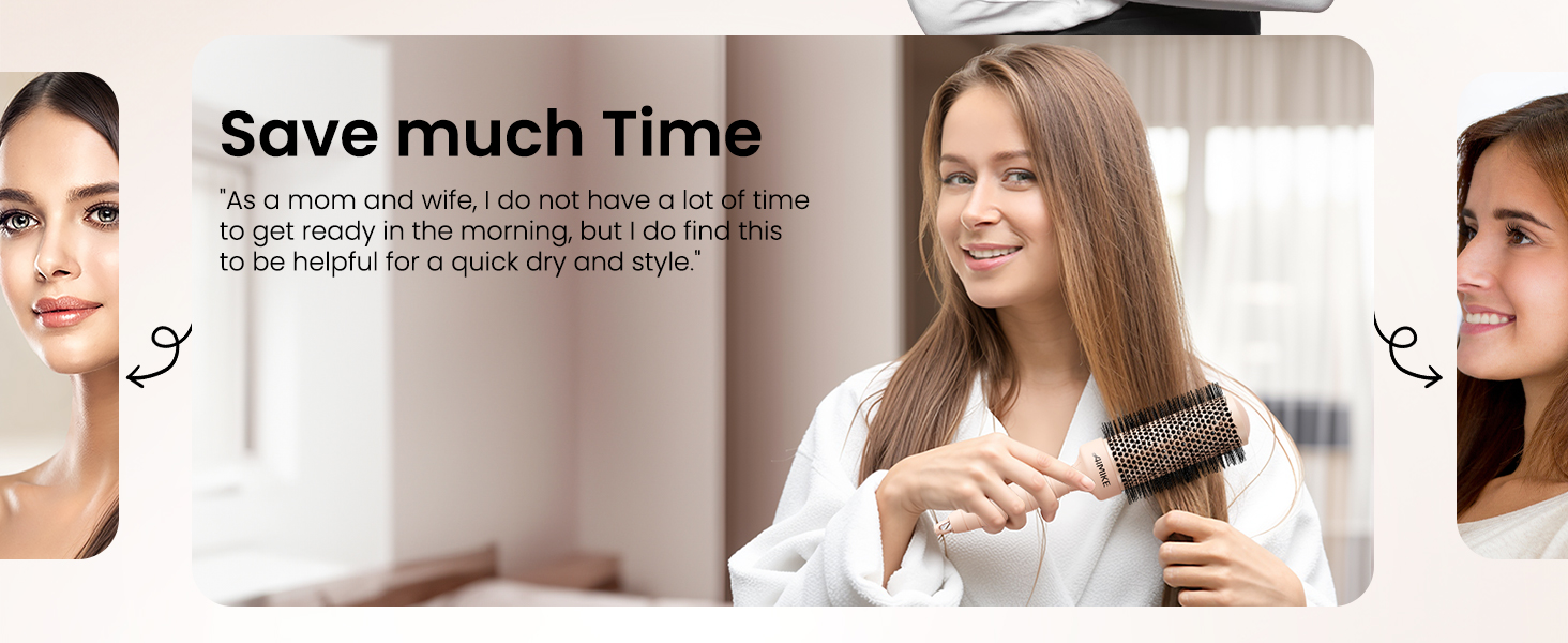 Amazon.com : AIMIKE Round Brush for Blow Out, Medium Round Hair Brush w/Nano Ion Thermal Ceramic ...