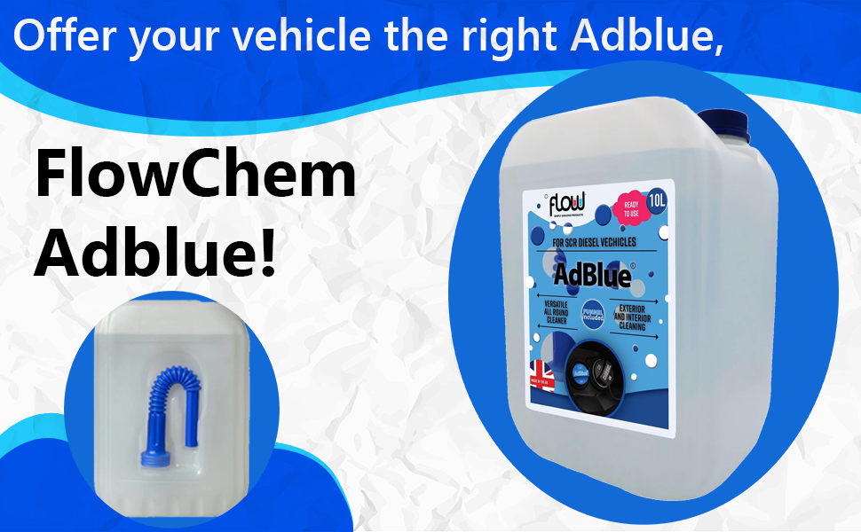 FlowChem AdBlue - 10L or 5L - Certified for All Makes and Models ISO 22241 Certified - Easy to ...