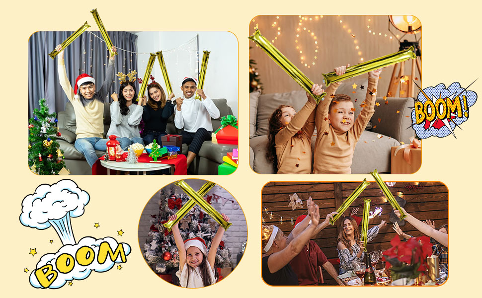 Amazon.com: jarbins 24 Pcs Golden Thunder Sticks Boom Sticks Thicken Bam Bam Thunder Sticks ...