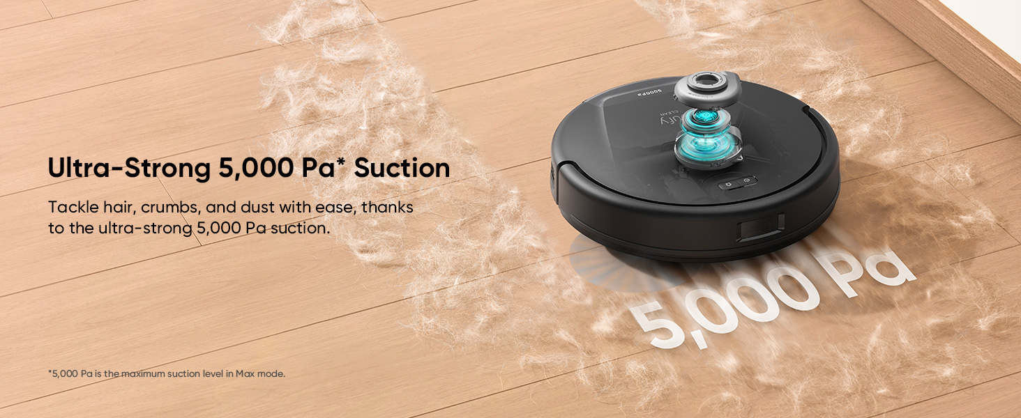 eufy L60 Robot Vacuum Cleaner, Ultra Strong 5,000 Pa Suction to Remove Hair, Dust, iPath Laser ...