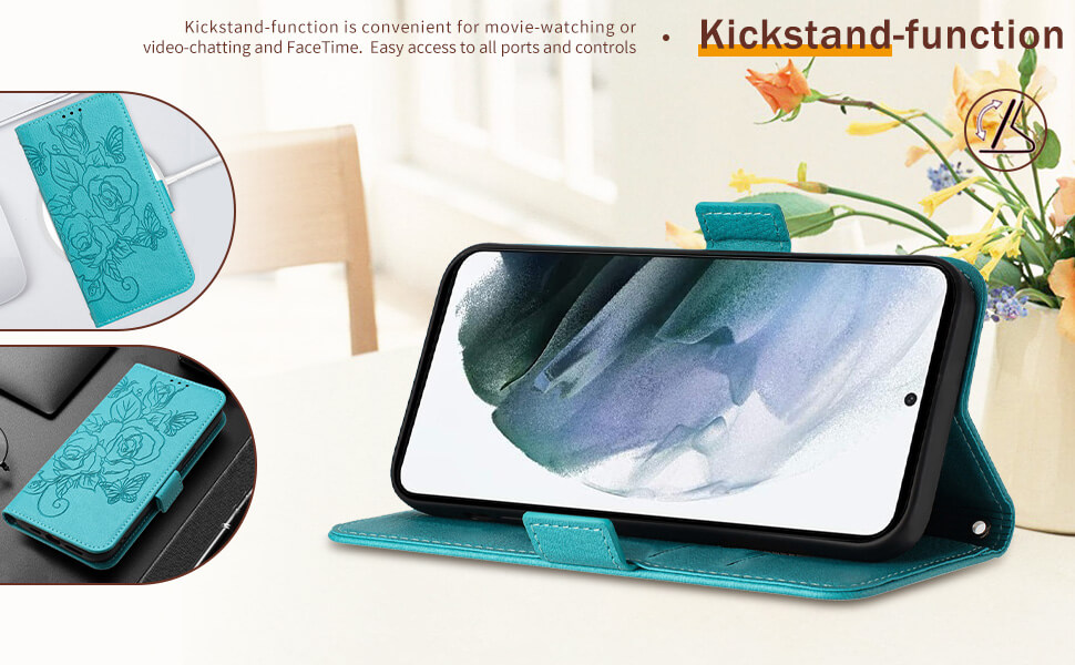 Amazon.com: JanCalm for Samsung S21 Case Wallet,[RFID Blocking][Card Cash Slots][Wrist Strap ...