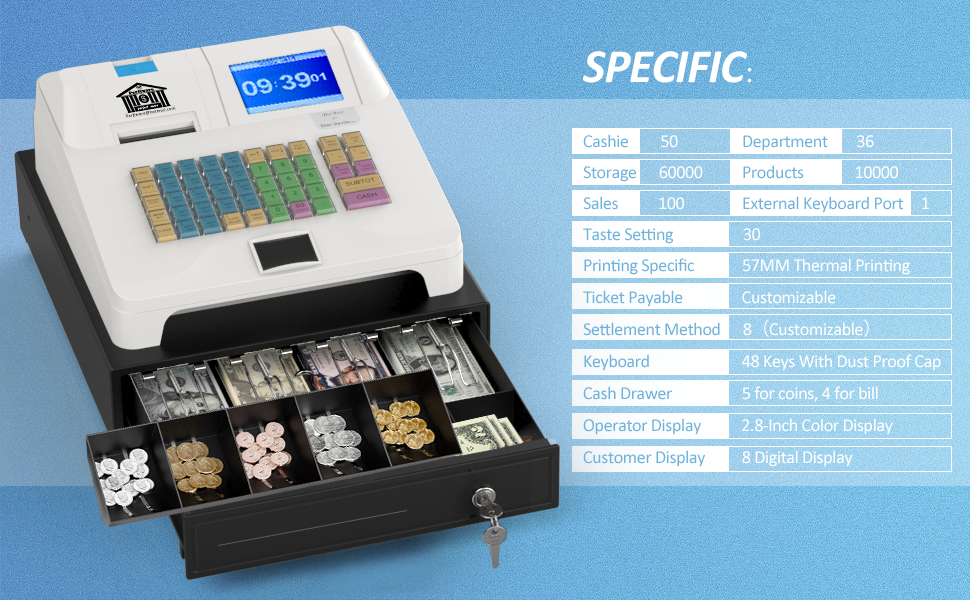 Amazon.com : Unpgraded Cash Register for Small Businesses with ...