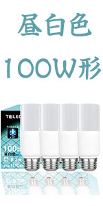 Amazon | LED電球 T形タイプ 口金直径26mm 100w形相当 電球色 8.3W 1080ルーメン 一般電球 T形タイプ 密閉器具対応 電球形蛍光灯 調光器非対応 風呂場 キッチン ...