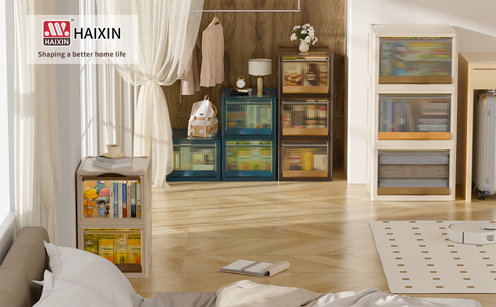 HAIXIN Boite rangement plastique, 16.5L boite de rangement, caisse rangement empilable avec ...