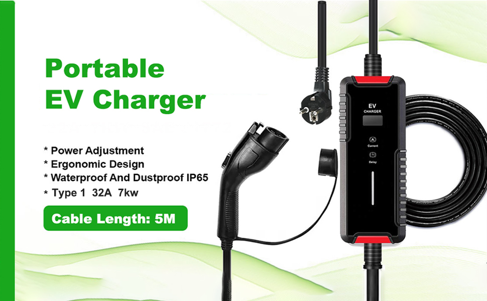 Amazon.com: SHAOMUDONG NEMA 14-50 Portable Smart Level 2 EV Charger, 32A 5m Length Electric ...