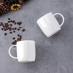 Amazon.com | GBHOME 12 OZ White Coffee Mugs, Ceramic Coffee Mugs with ...