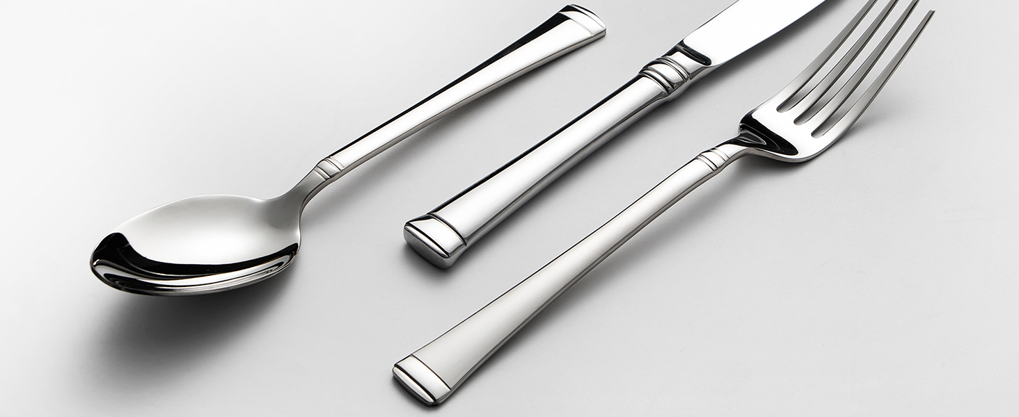Amazon.com | Silverware Set Service for 12, 18/10 Stainless Steel, 65 Piece Set, Flatware ...