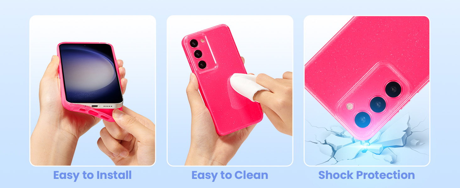 Amazon.com: ZCDAYE for Samsung Galaxy S24 Case, Solid Cute Sparkly Phone Case for Women Girls ...