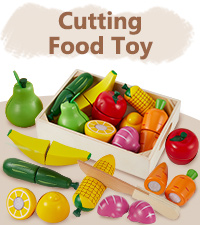 Amazon.com: HERSITY Wooden Play Food Set Cutting Fruits and Veggies Toys for Toddlers 1-3 ...