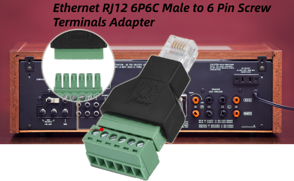 RJ12 6P6C Male to 6 Terminals Screw Connector Adapter Connector CCTV Adapter : Amazon.co.uk ...