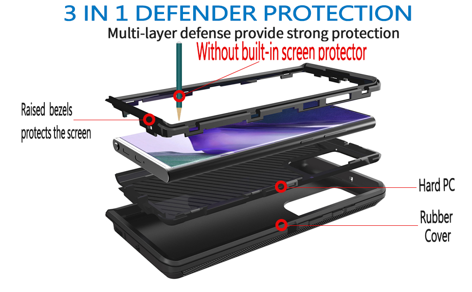 Anloes Defender Case for Samsung Galaxy S25 Ultra 5G, Heavy Duty Shockproof Dustproof 3 in 1 ...