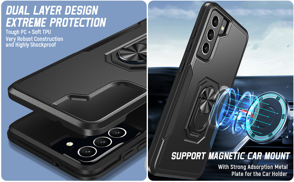 Amazon.com: Oterkin for Samsung Galaxy S21 FE Case, Heavy Duty Military Grade Shockproof Case ...