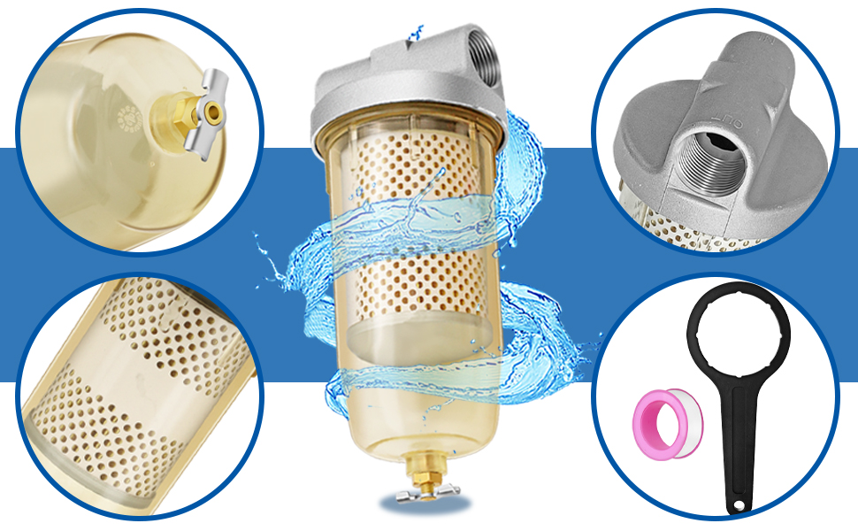 Amazon.com: FANOVO 496 Fuel Tank Filter Assembly, Replacement for Gasoline and Diesel Water ...