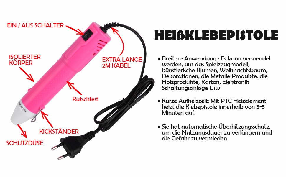 Mini Heißluftpistole,OYEFLY 220V Tragbarer Heissluftgebläse Multi DIY Tool Heißluftfön für ...