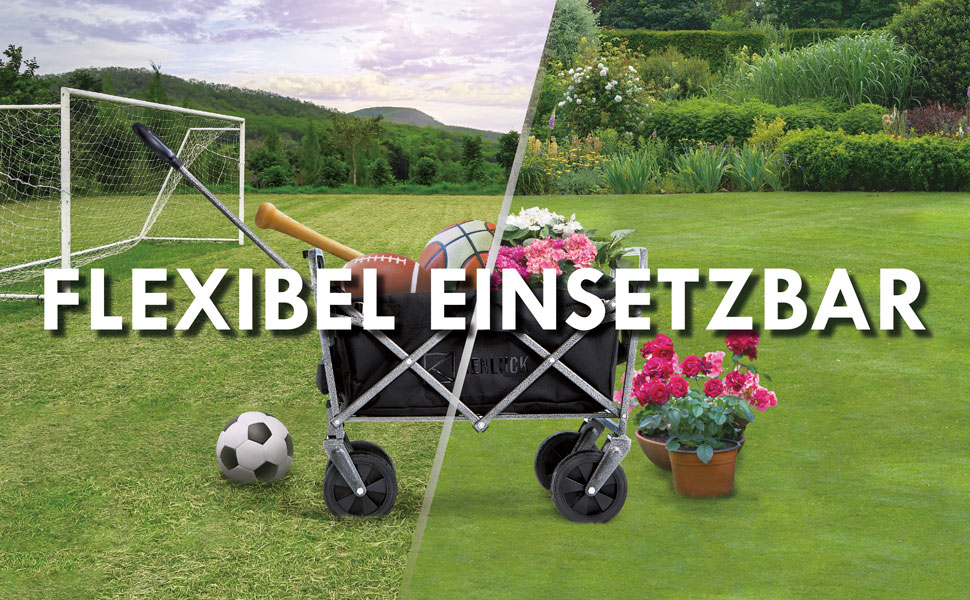 KENLUCK Mini Bollerwagen faltbar mit Tasche zum Organiser & Einkaufen, klabbarer Transportwagen ...