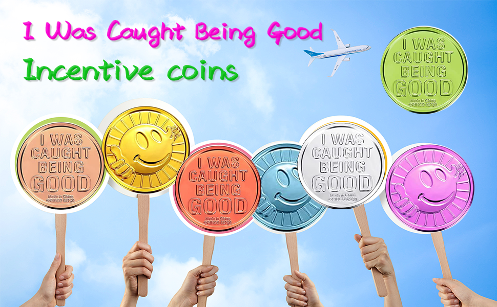 Amazon.com: 100 Pieces Smile Face Glod Coins, Colorful Plastic Reward ...
