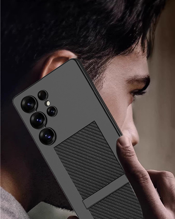 Amazon.com: NINKI Carbon Fiber Strap Case for Samsung Galaxy S25 Ultra Phone Case with Hand ...