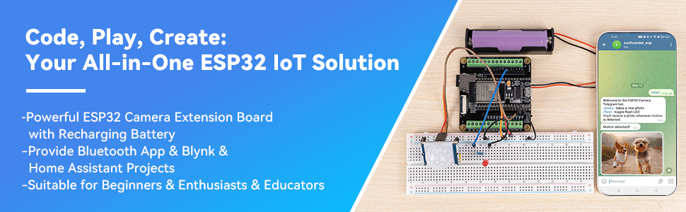 SunFounder ESP32 Ultimate Starter Kit (compatible con Arduino) ESP32CAM, compatible con RoHS ...