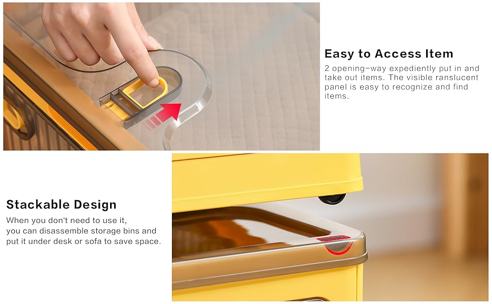 LINYAPRY 28 Liters Storage Bins with Lids, 2 Packs Large Plastic ...