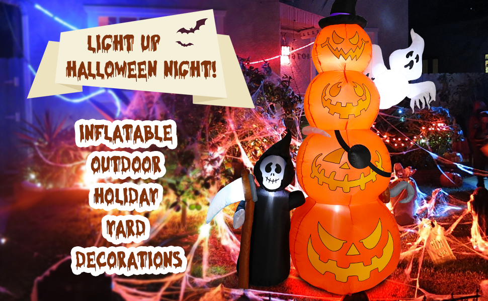 Amazon.com: Risenor 8.5 FT Tall Inflatable Halloween Decorations Outdoor, Giant Inflatables ...